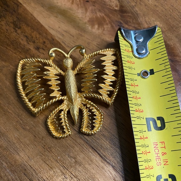 Jewelry | Retro Gold Large Butterfly Matte Brooch | Poshmark